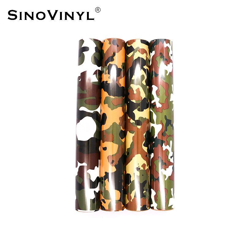 Hot Sale PU Leopard Patterned Camouflage HTV Rolls - Sino HTV Vinyl